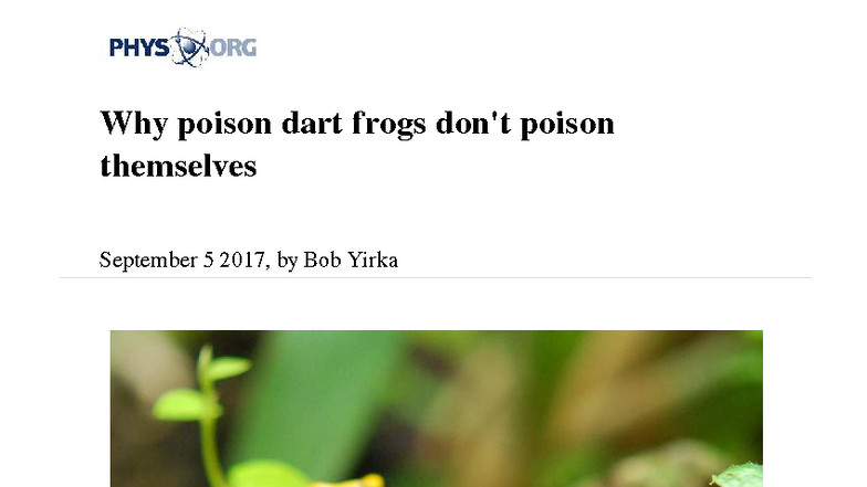 2017 09 poison dart frogs dont - Why poison dart frogs don't poison ...