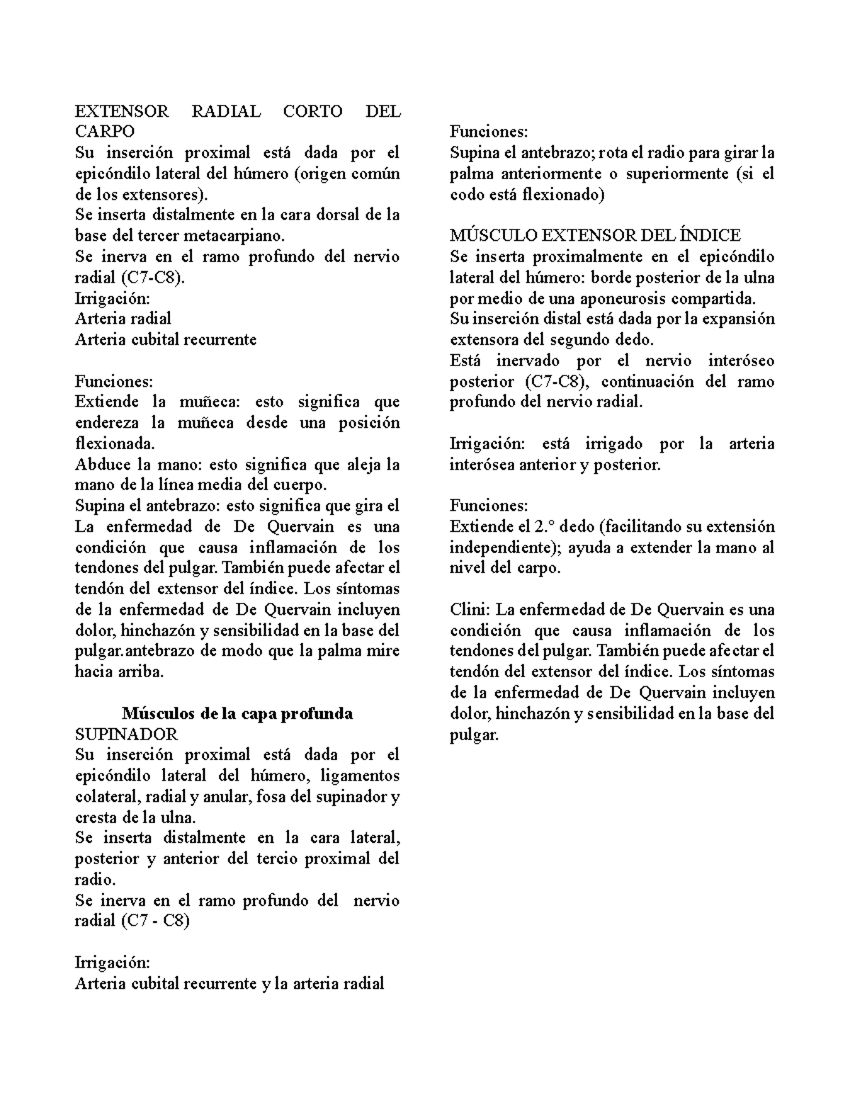 Músculos Extensores del Antebrazo: Extensor Radial Corto del Carpo ...