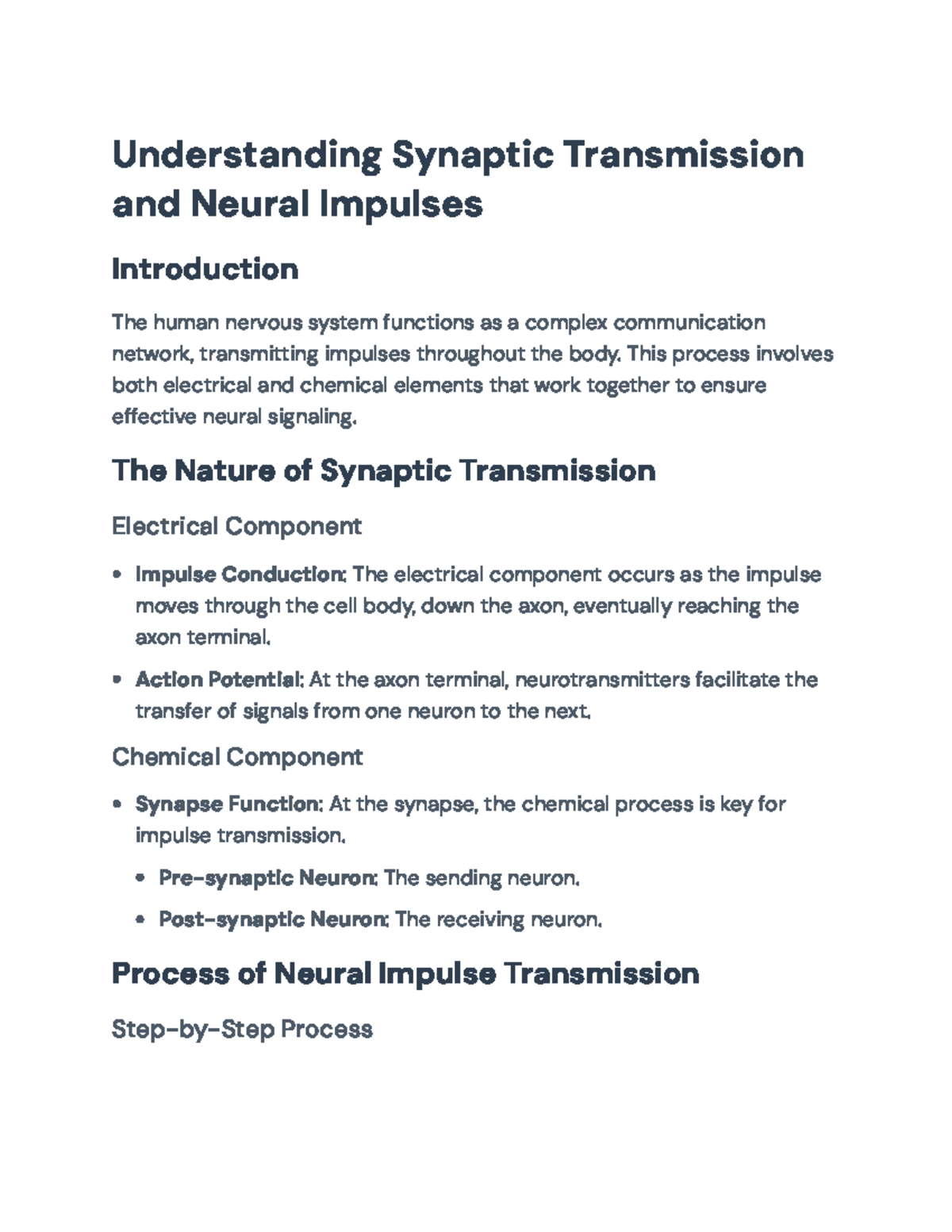 Understanding Synaptic Transmission & Neural Impulses: A Detailed ...