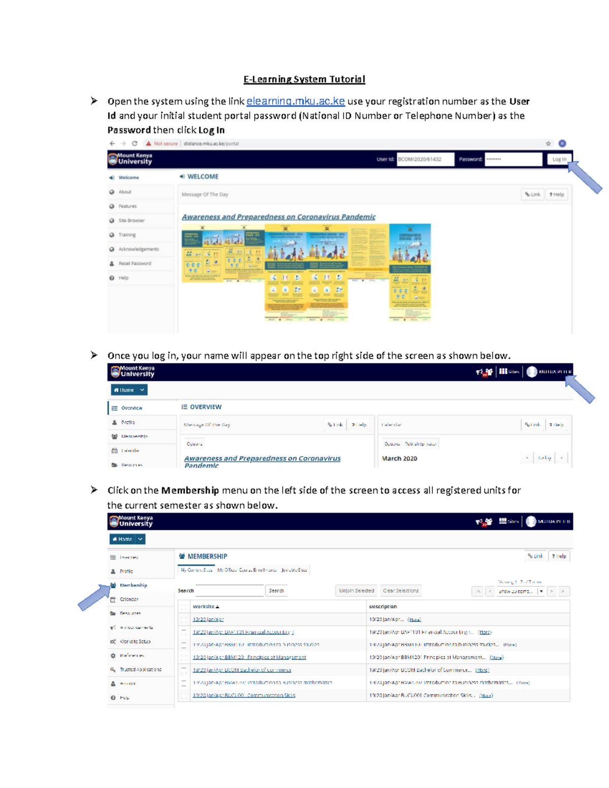 E-Learning System Tutorial Guide: Login, Resources & Assignments - Studocu