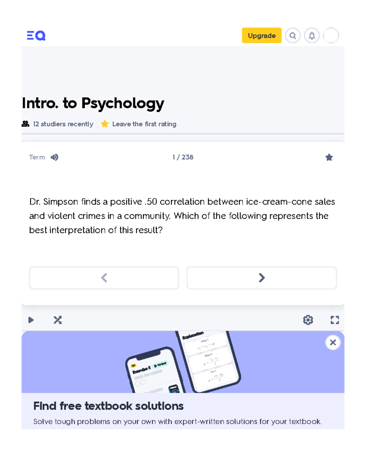 Intro To Psychology Quizlet