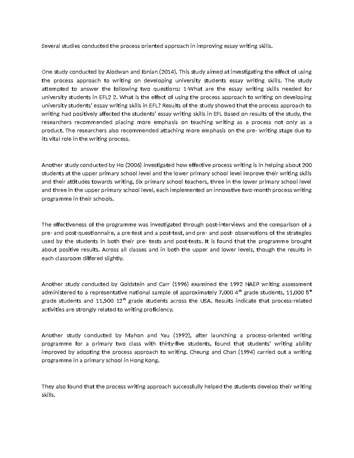 Eduardo RRL - RRL - Several studies conducted the process oriented ...