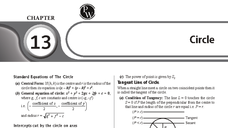 CHAPTER 13: Circle Short Notes for JEE (XI) - Studocu