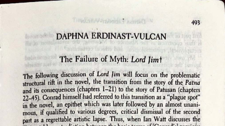 493 DAPHNA The Structural Rift in Lord Jim: A Critical Analysis - Studocu