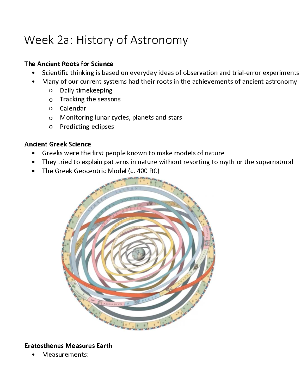 Week 2a: Ancient Roots of Astronomy and Scientific Thought - Studocu