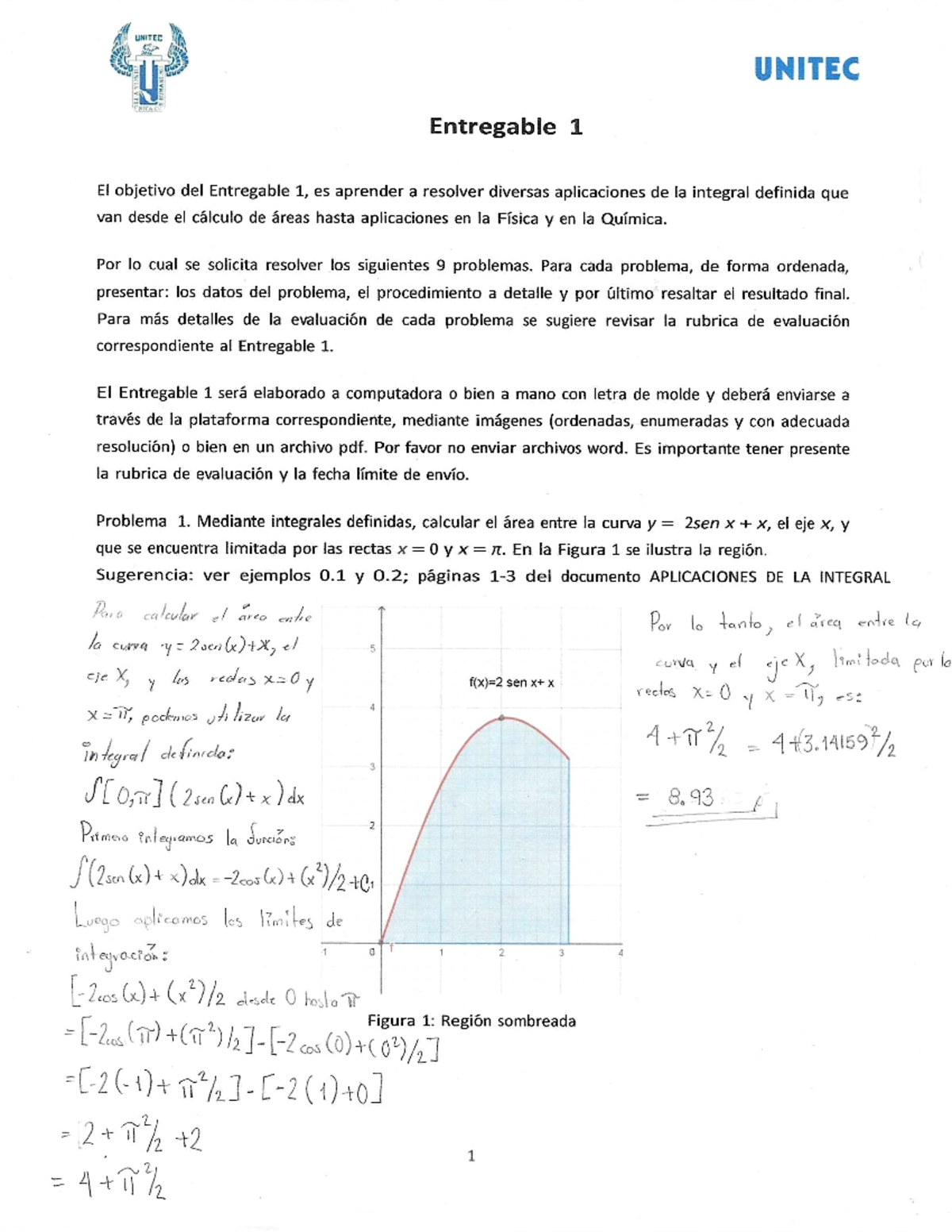 Entregable número 1 Calculó Integral - UNITED UNITEC Entregable 1 El objetivo del Entregable 1 ...