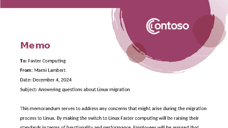 CMIT 291: Memo on Linux Migration and Performance Enhancements - Studocu