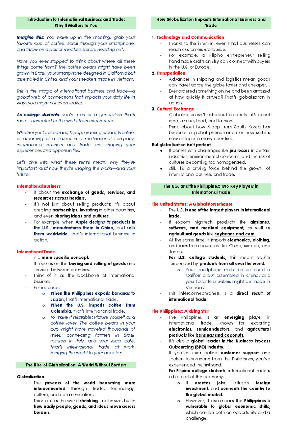 Week 2 - Introduction to International Business and Trade ...