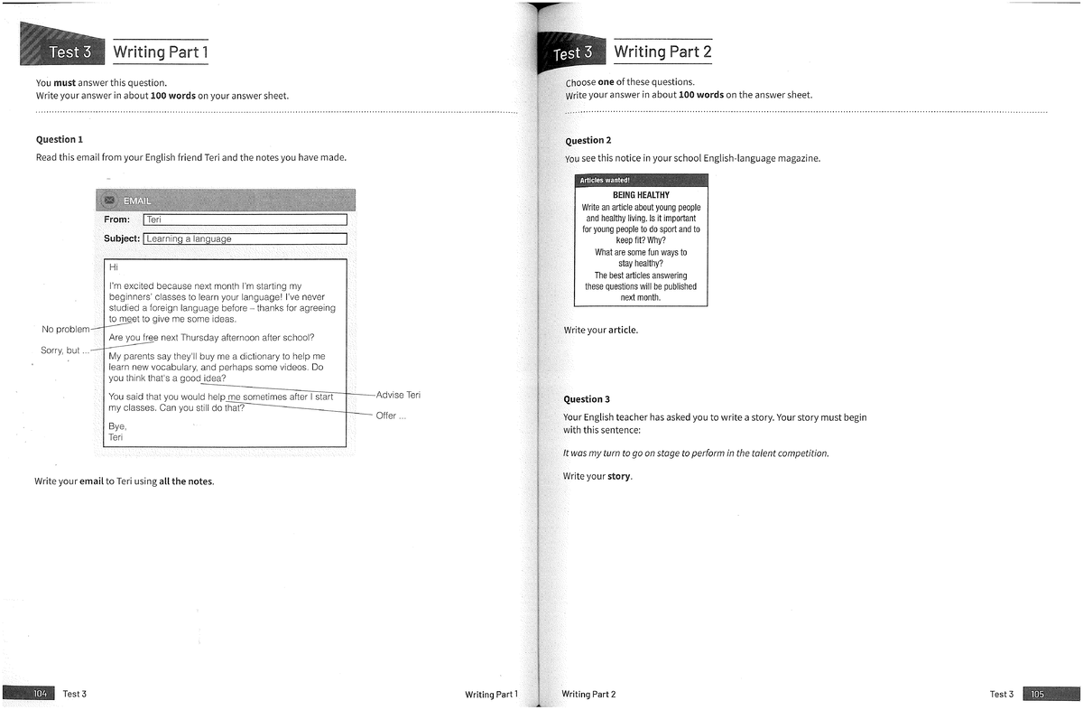 Pet Trainer 3: Writing Test 3 - Email & Story Exercises - Studocu