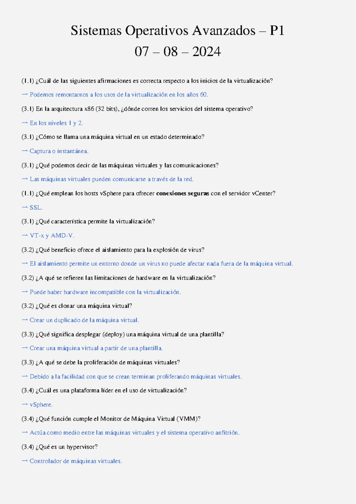 P2-SOAP2-SOAP2-SOA - Sistemas Operativos Avanzados – P 07 – 08 – 2024 (1) ¿Cuál de las ...