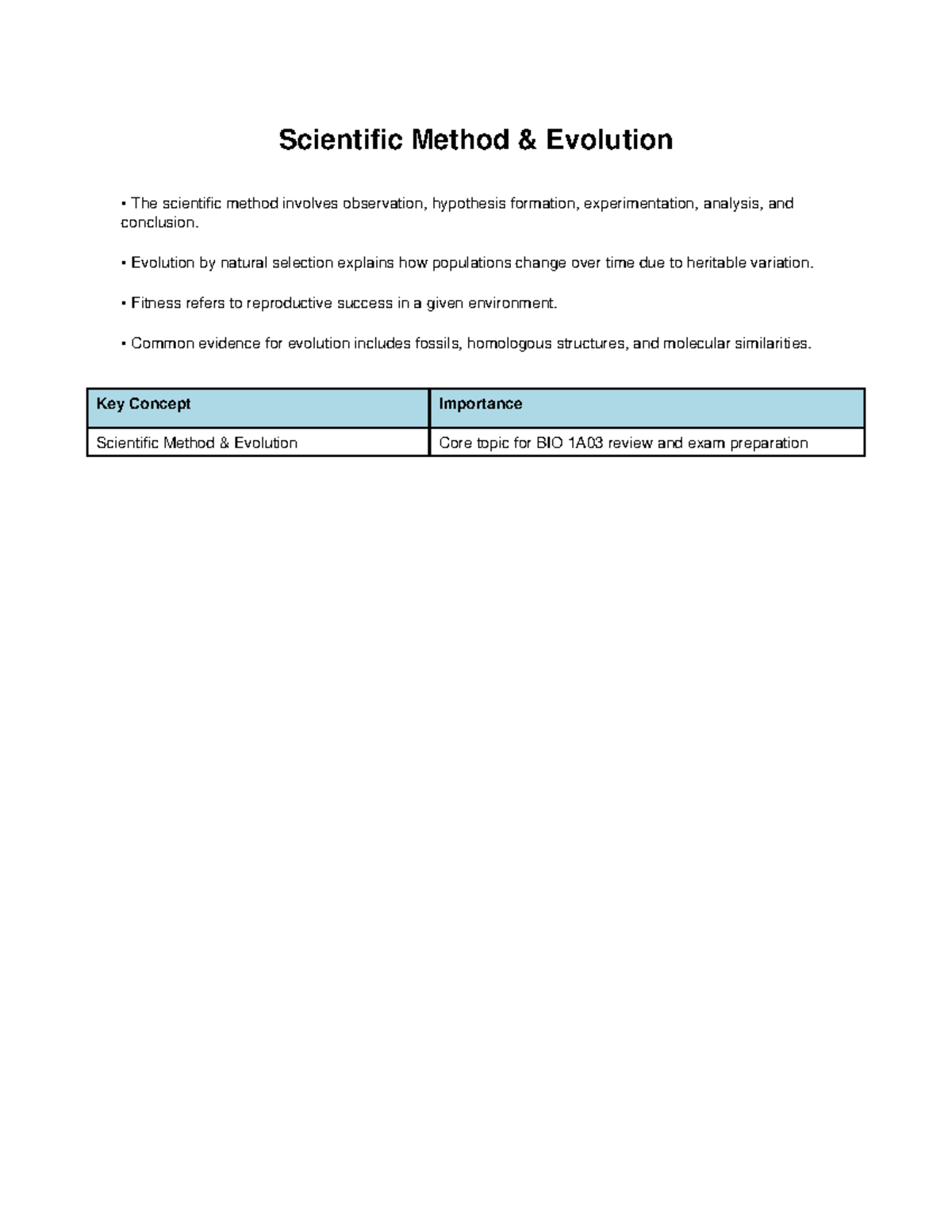 01 Scientific Method and Evolution - Scientific Method & Evolution The ...