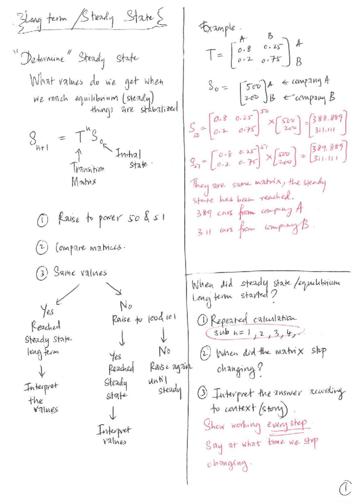 Steady State & Equilibrium Analysis: Matrix Comparisons (Course Code ...