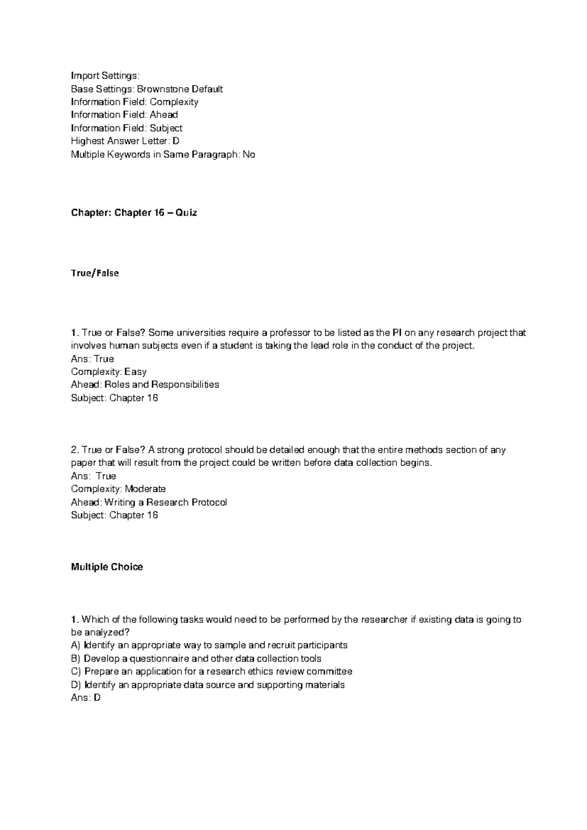 Health Research Methods Quiz: Chapter 16 Questions & Answers - Studocu