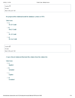 Midterm Exam - Database Management System 1 IT 6202 - Home/My courses ...