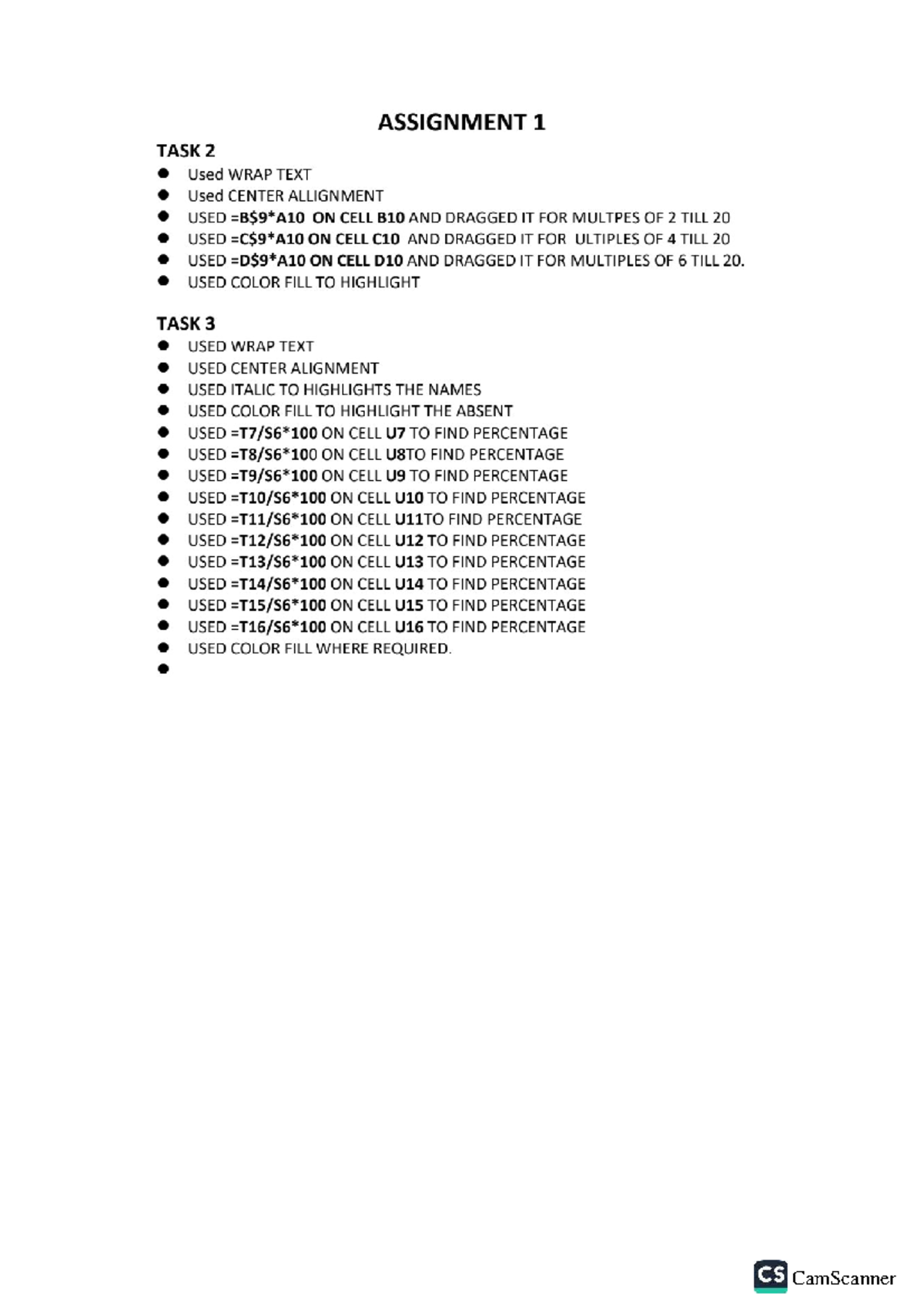 ICT Assignment 1: Task 2 - Formatting Techniques and Calculations - Studocu