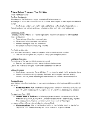 Chapter 25 - Reading - History 1102- Chapter 25 Notes 1. The Civil ...
