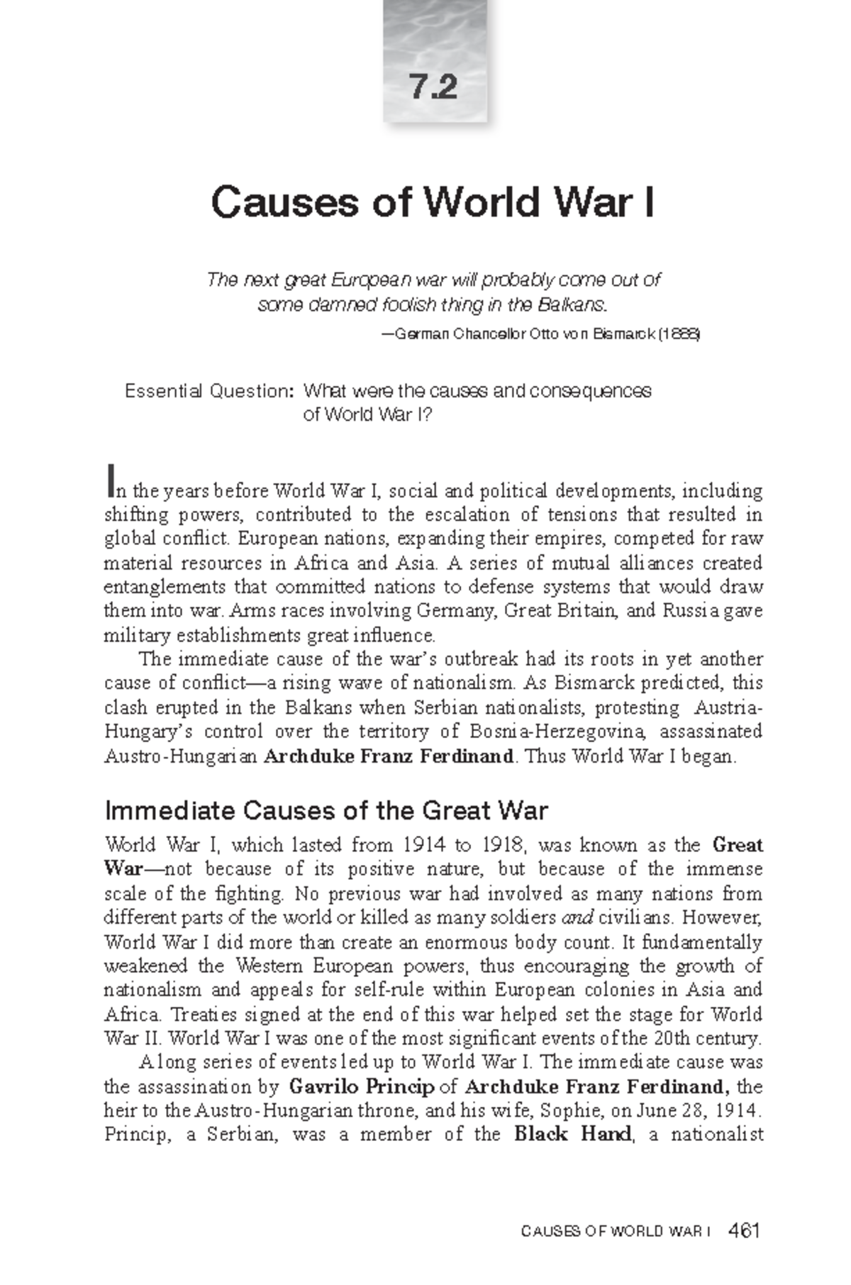 Causes and Consequences of WWI - AP® World History Final Exam Notes ...