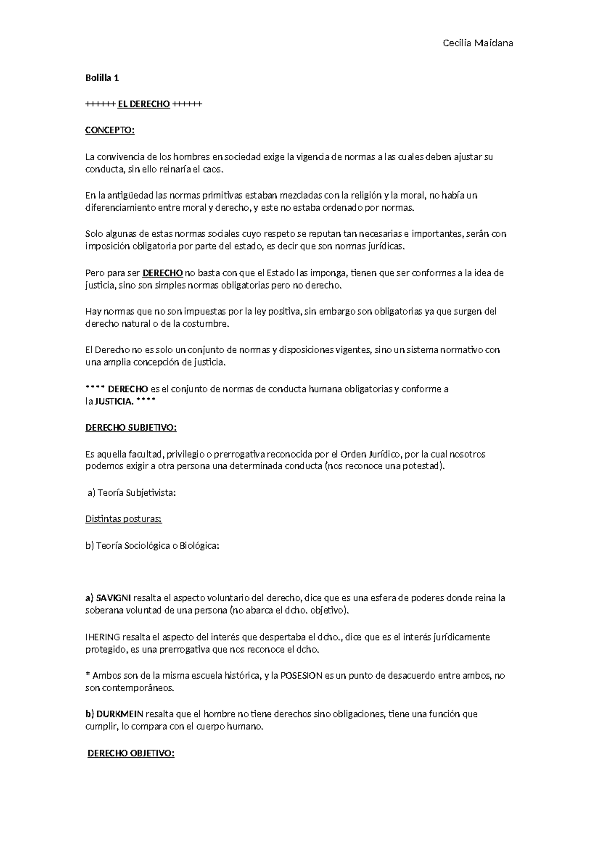 Bolilla 1: Conceptos Fundamentales del Derecho Civil 1 - Studocu