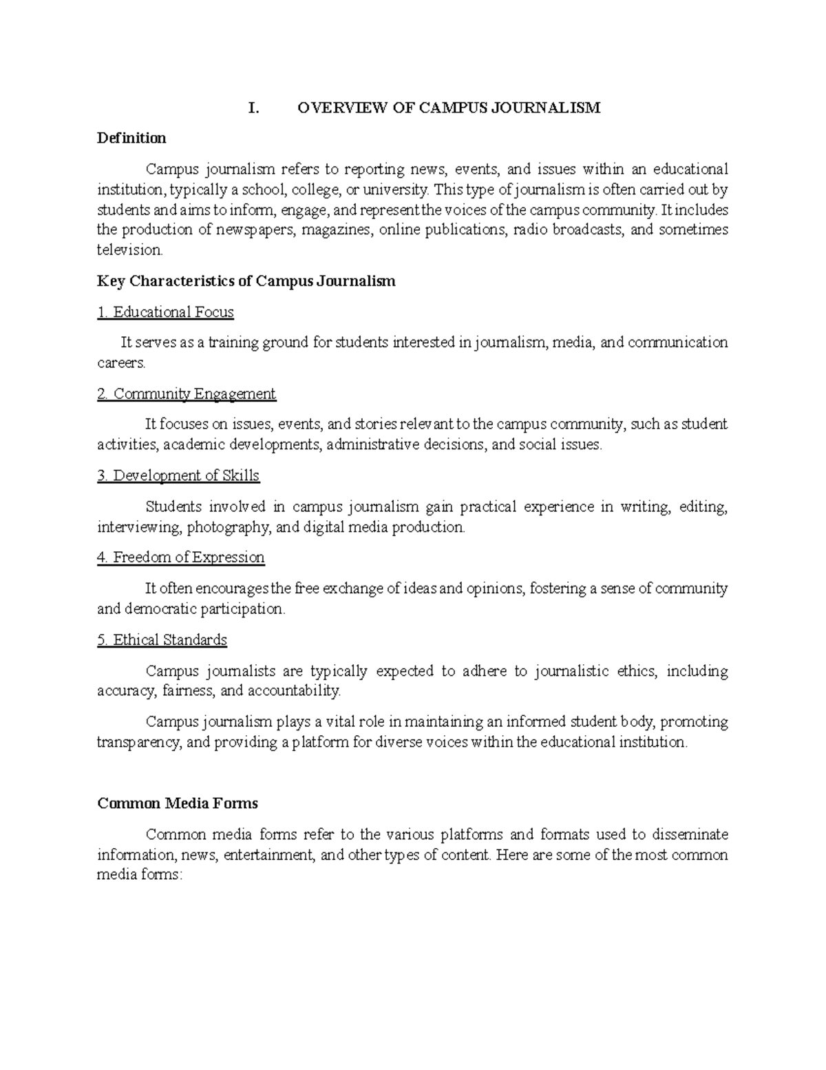 Campus Journalism: Essential Guide to Writing News Articles - Studocu