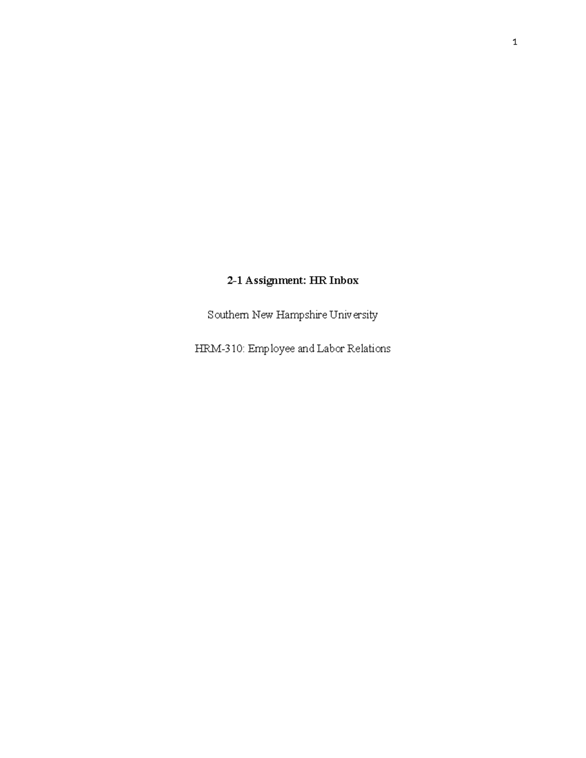 HRM 310 Module 2: Responses to Employee HR Inbox Inquiries - Studocu