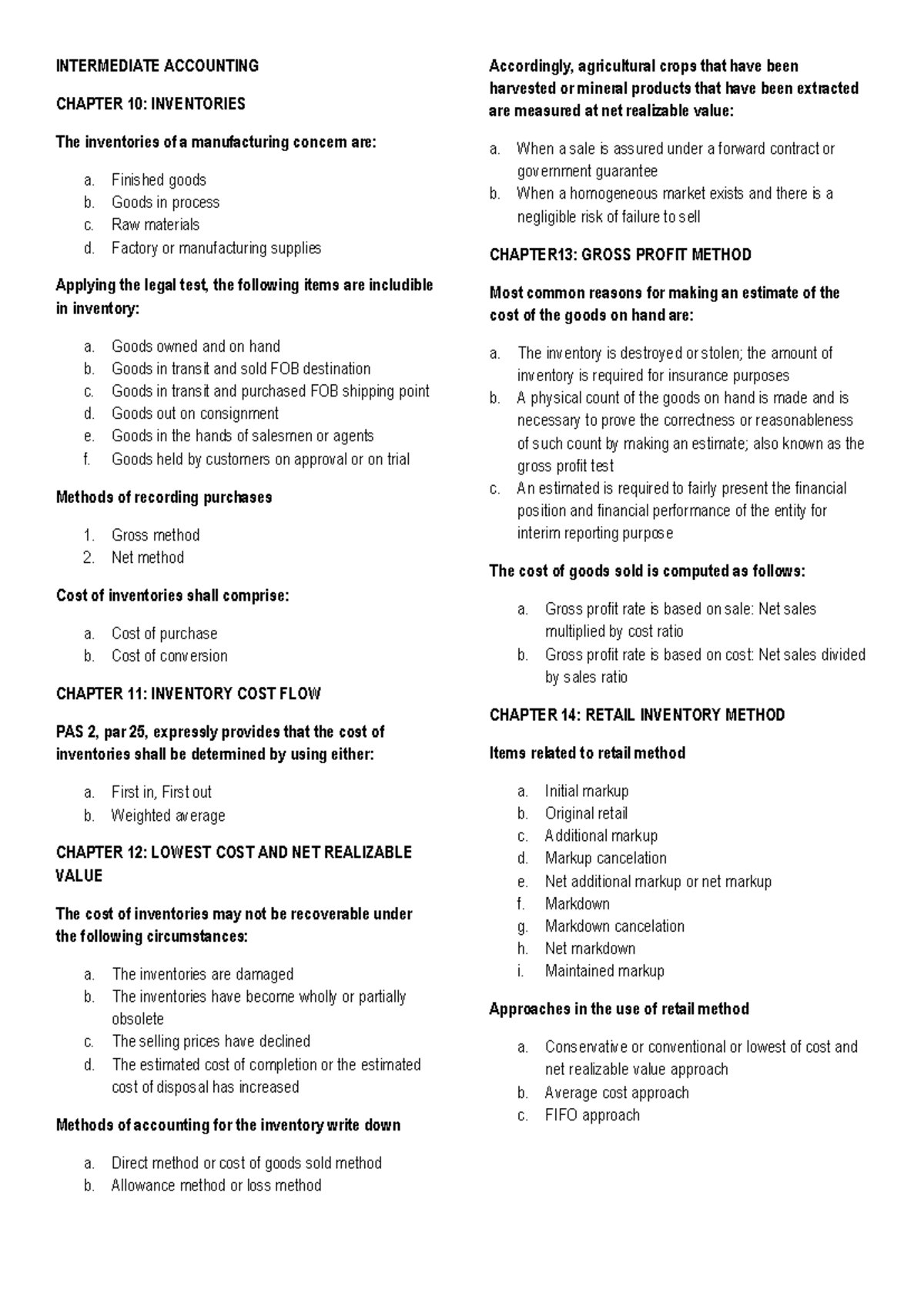 Intermediate Accounting Midterm Reviewer: Chapters 10-16 Insights - Studocu