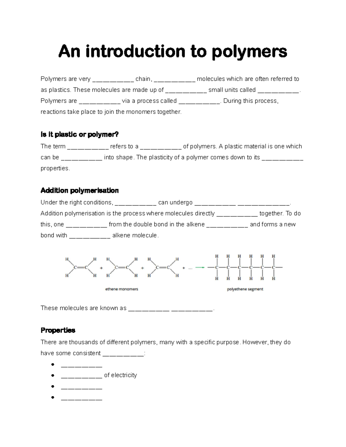 Introduction to Polymers: Key Concepts and Properties - Studocu