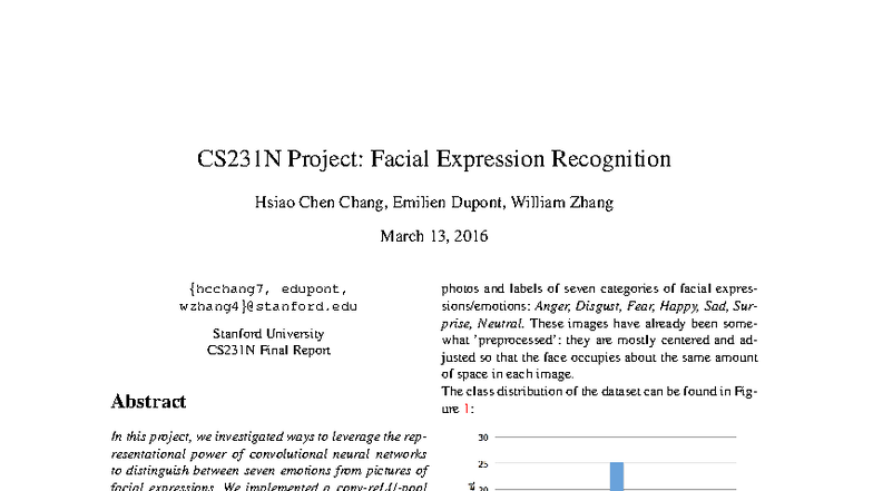 CS231N Final Project: Facial Expression Recognition Analysis - Studocu