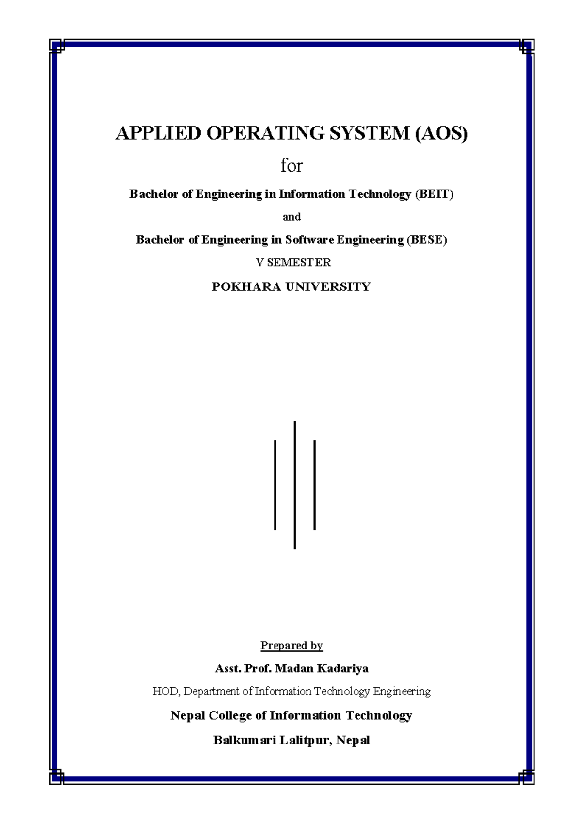 Operating System Comprehensive Notes for AOS (BEIT, BESE) V Semester ...