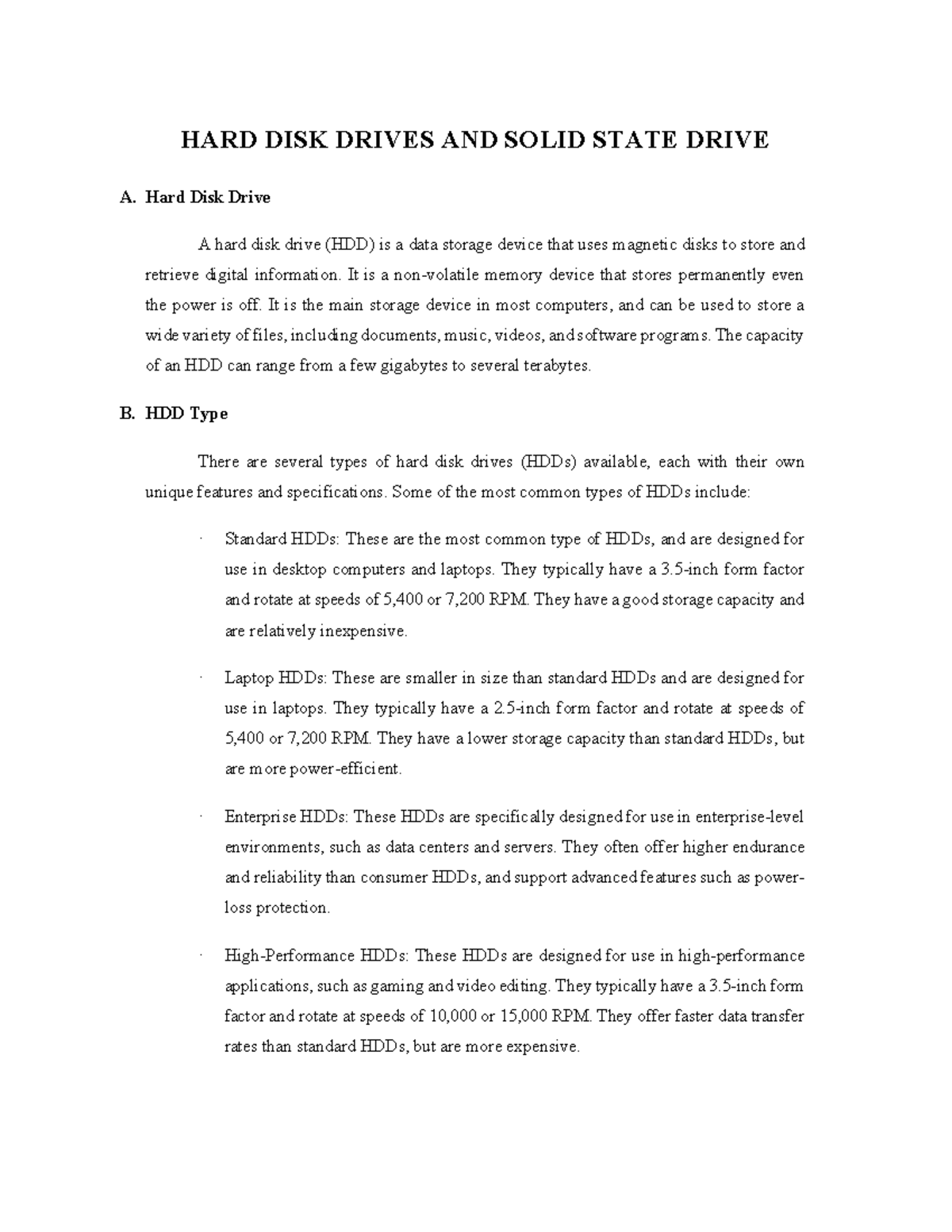 HDD and SSD - Catatan perkuliahan tentang materi HDD and SSD - HARD ...