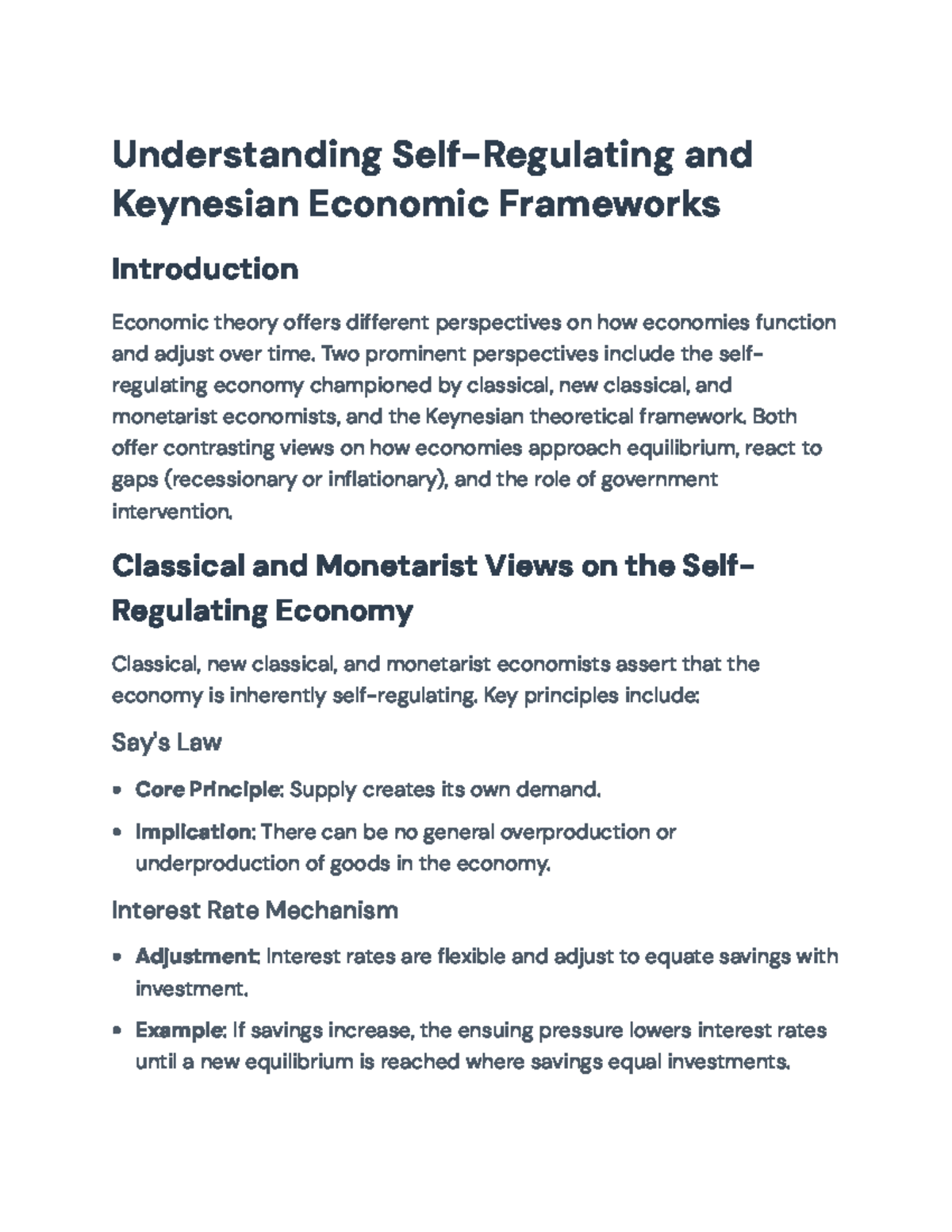 Classical vs. Keynesian Economic Frameworks: Insights on Equilibrium ...