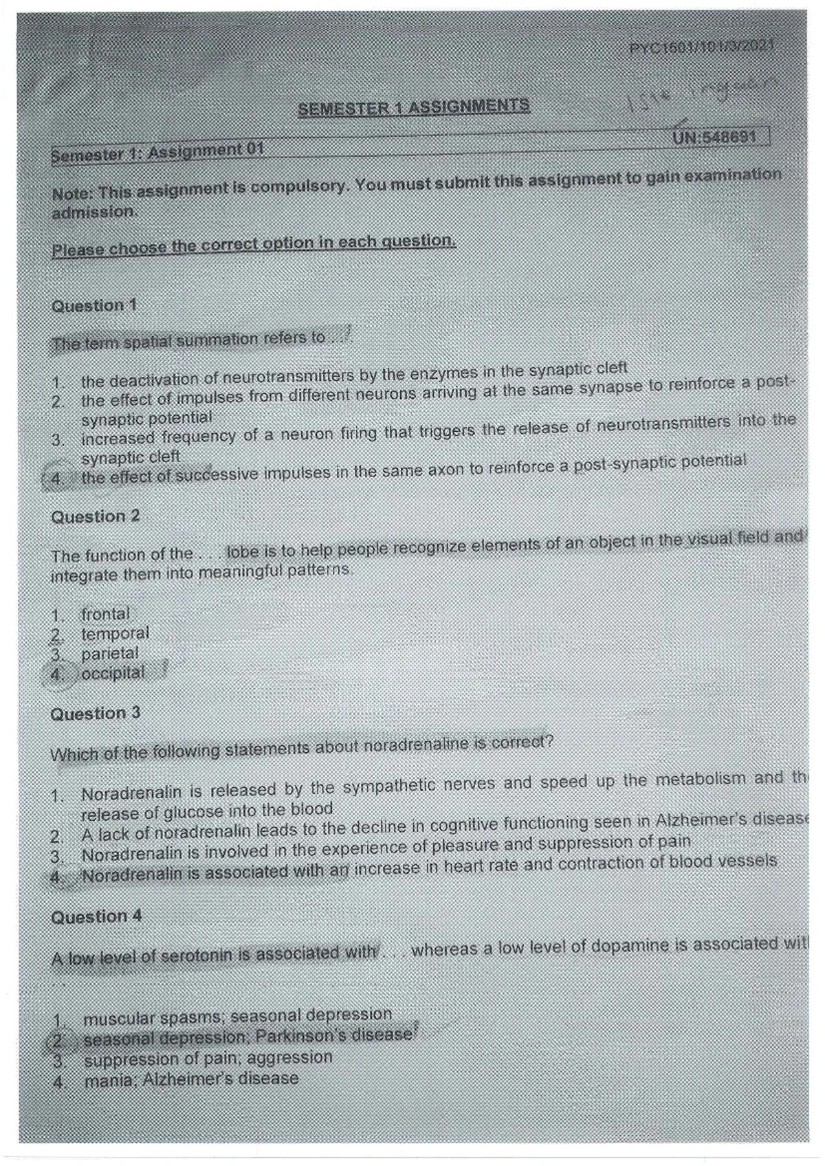 PYC1501 - Semester 1 2022 - Assessments - ASSESSMENT 2 – SEMESTER 1 2022 In classical ...