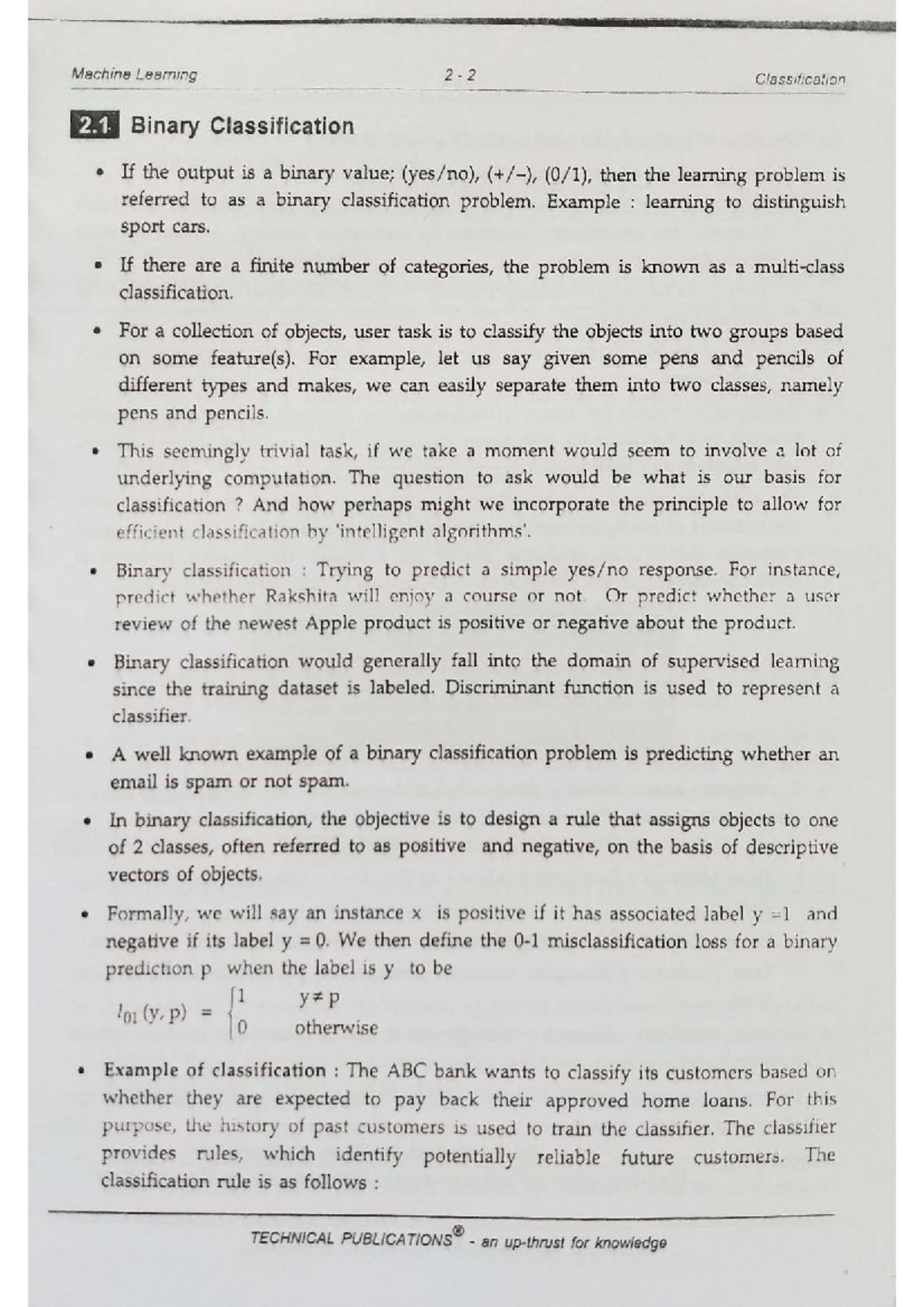 Machine Learning 2: Binary Classification Concepts and Techniques - Studocu