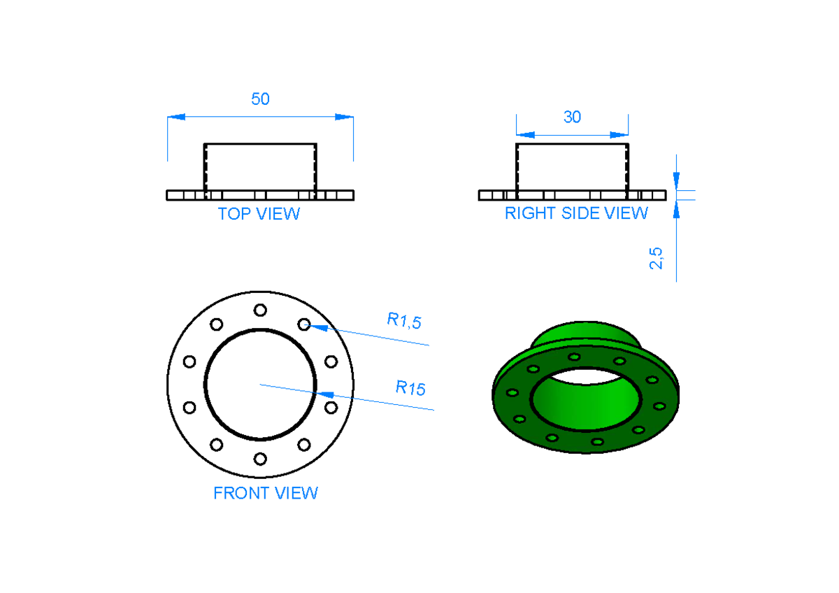Nozzle Reactor( Product)-Layout 1 - Engineering Drawing - 2, 30 R R1 ...