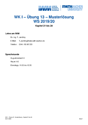 WK I - Übung 12 - ZTU-Diagramme -Ing. T. Janitzky E- Mail: T@iwm.rwth ...