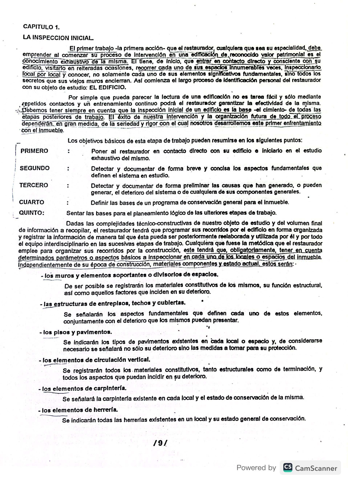 CAPÍTULO 1: INSPECCIÓN INICIAL Y LEVANTAMIENTO ARQUITECTÓNICO - Studocu