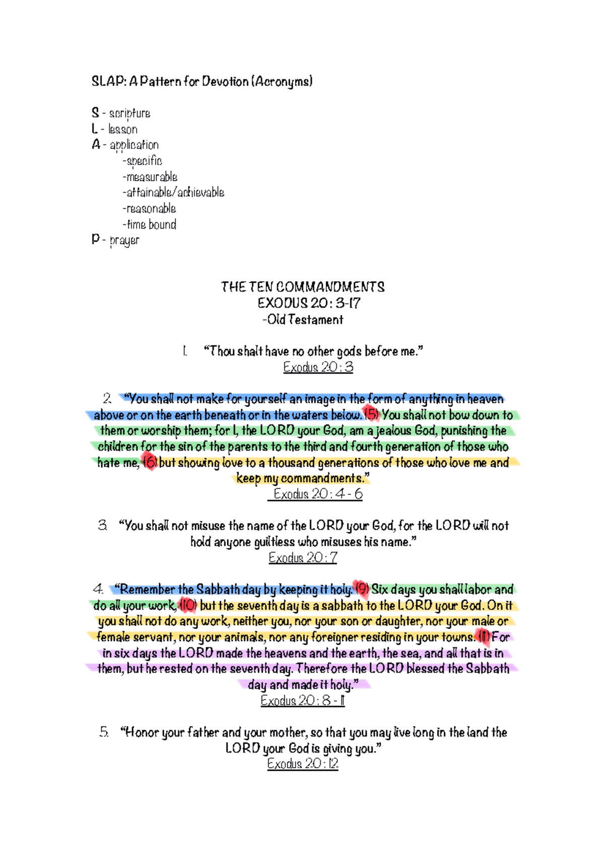 FWS - SLAP Method & The 10 Commandments Overview - Studocu