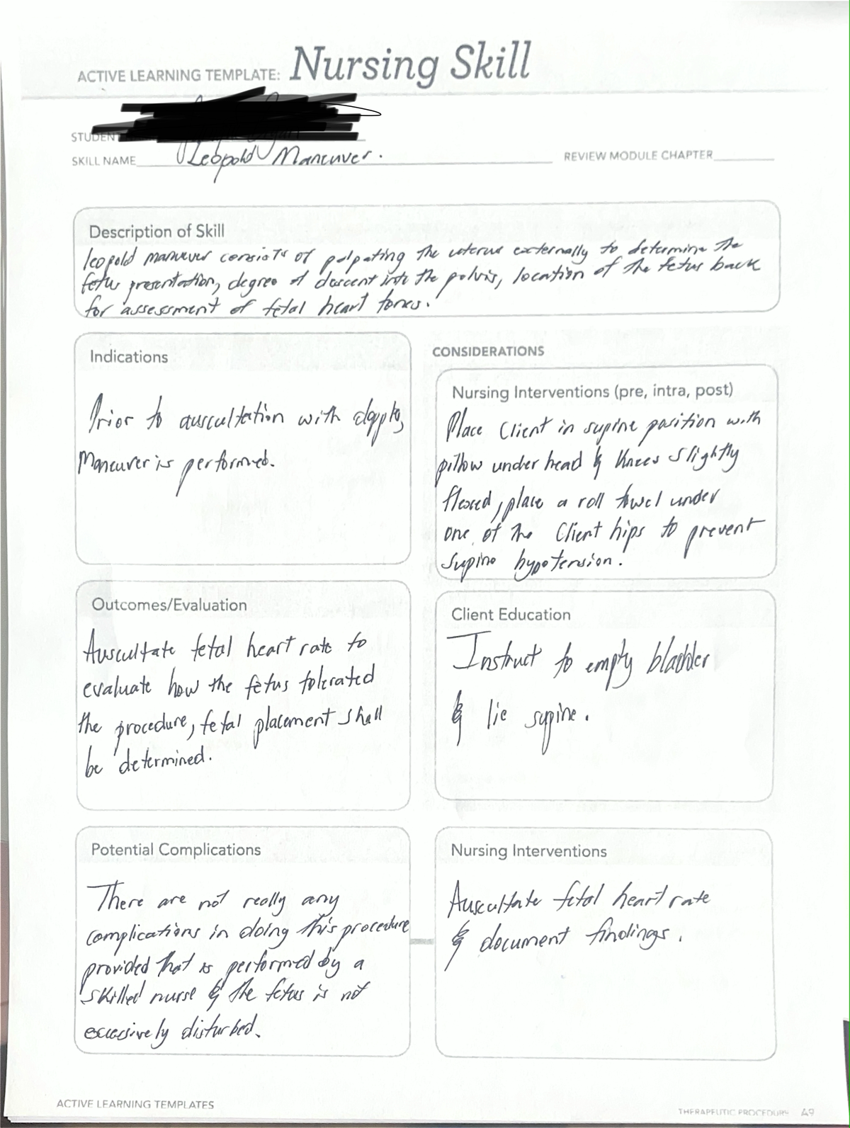 Maternity Nursing Skills Review: Active Learning Template CHAPTER A1 ...