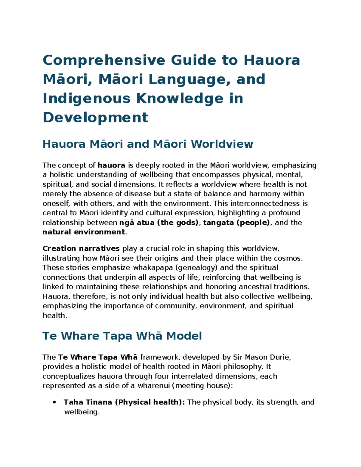 Hauora Māori: Understanding Wellbeing in Contemporary Māori Society ...
