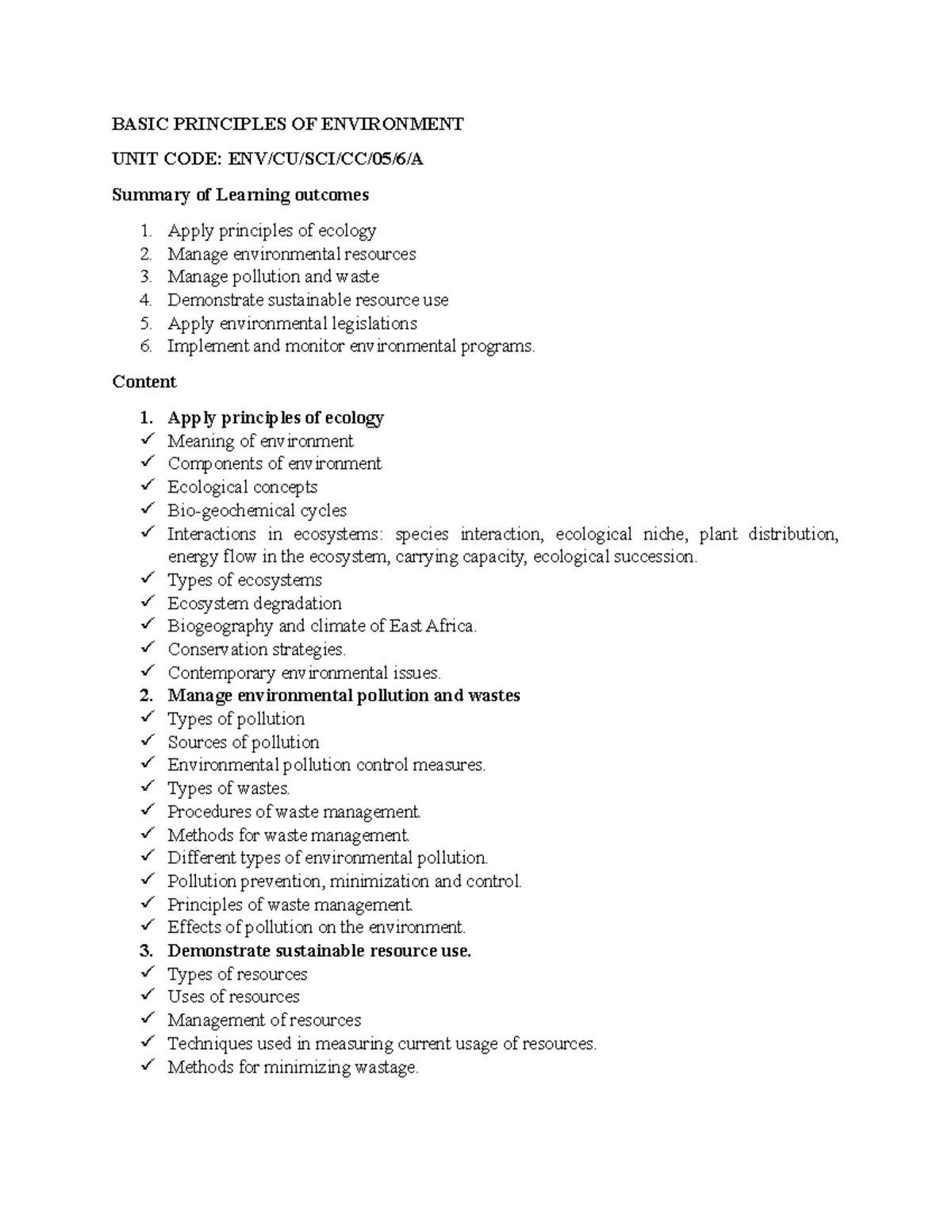 Basic Principles of Environment: Notes on Ecology, Pollution, and Waste ...