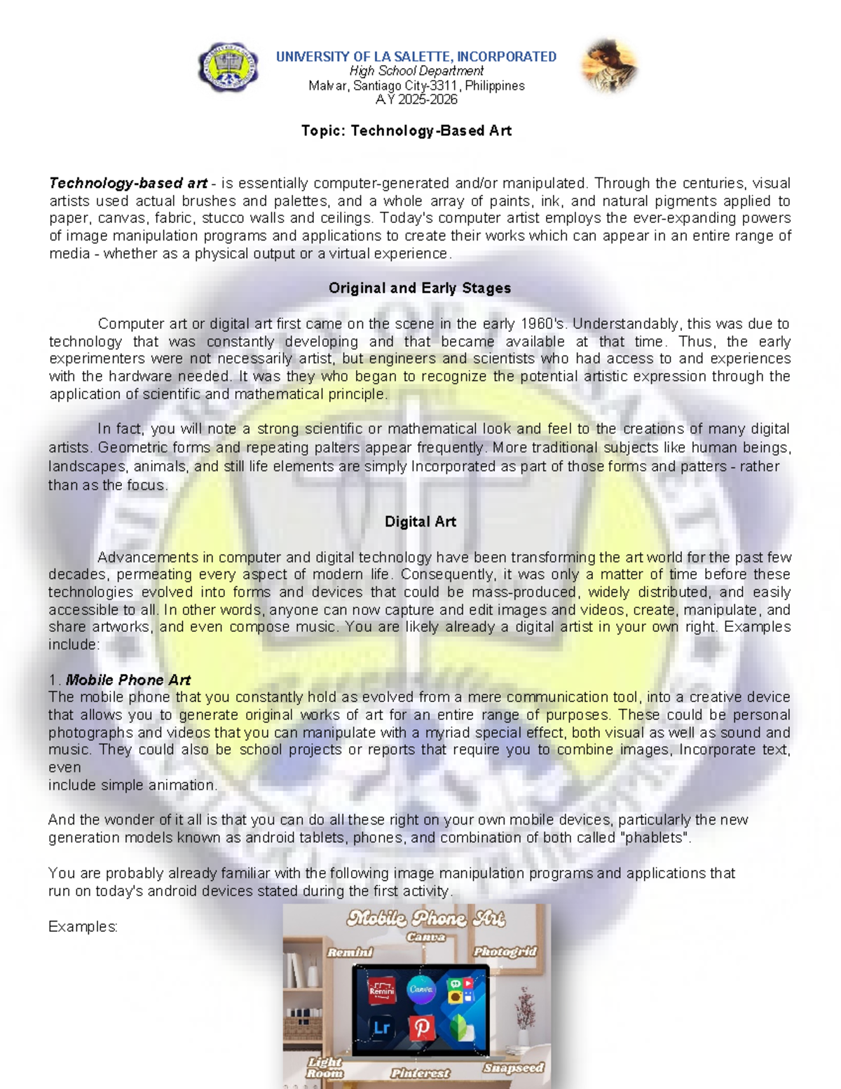 Module-ARTS-Q2: Exploring Digital Art and Image Manipulation Techniques ...