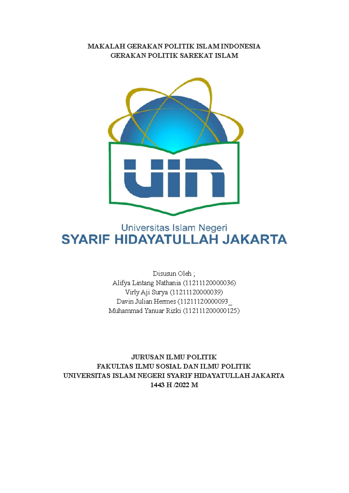 Gerakan Politik Sarekat Islam (SI) di Indonesia: Analisis Sejarah dan ...