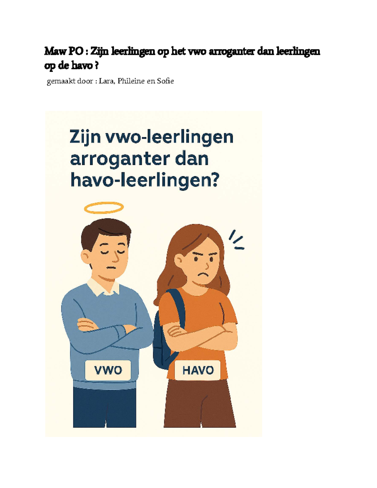 Maw PO: Arrogantie tussen VWO en HAVO Leerlingen - Een Analyse ...