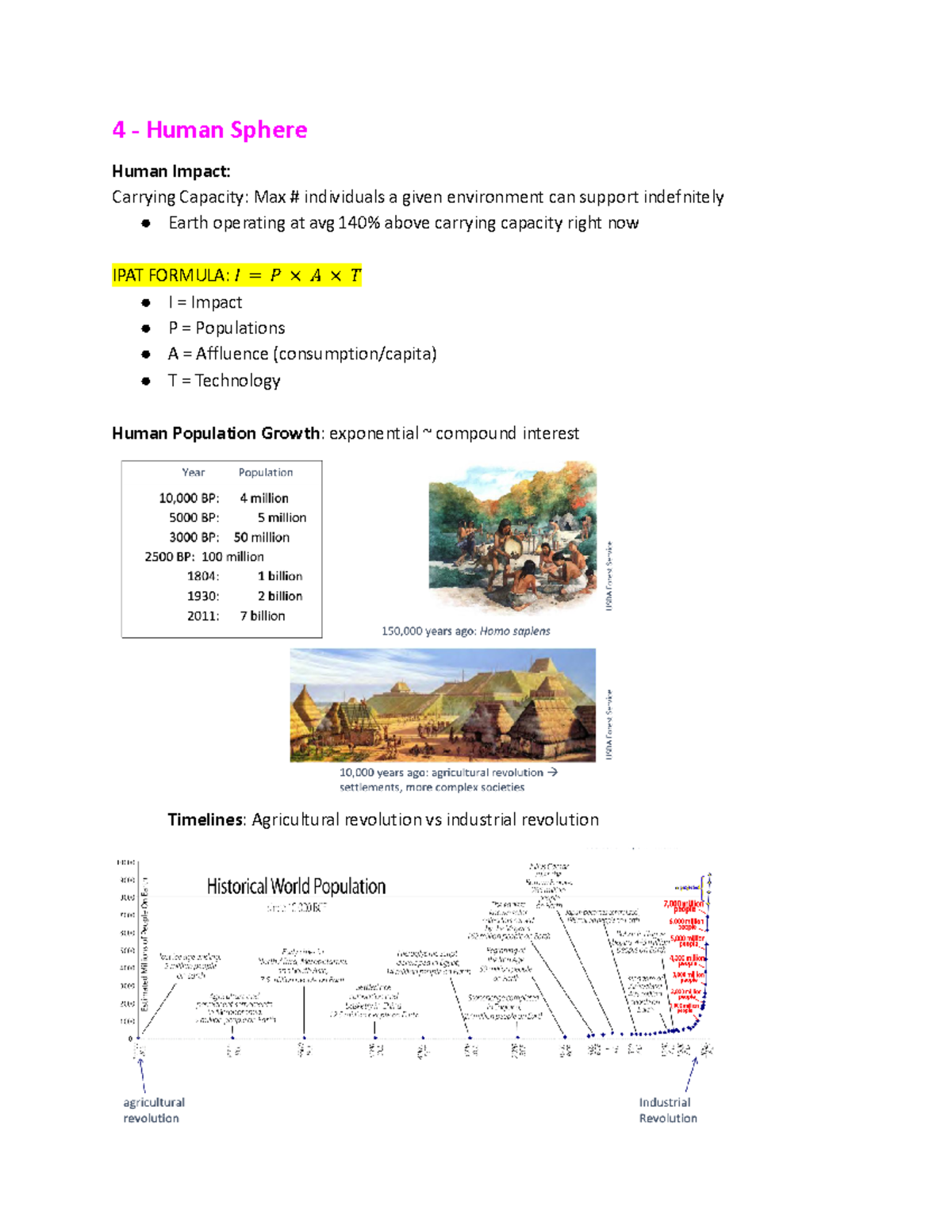Sustain 1S03 Lecture Notes: Human Sphere and Environmental Impact - Studocu