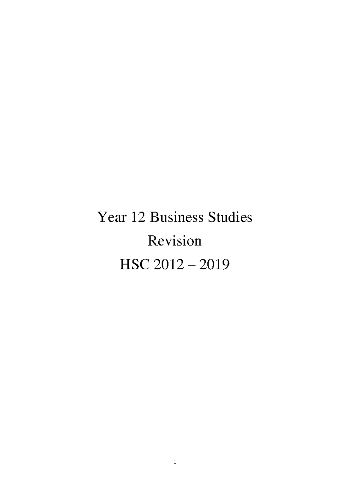 HSC Business Studies Revision: Key Topics & Questions (2012-2019) - Studocu