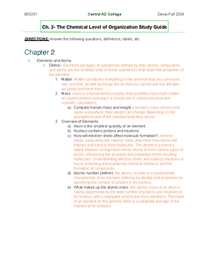 BIO201-Ch. 1 study guide - The Anatomy of Physiolgy(SG)-2 - Ch. 1 ...