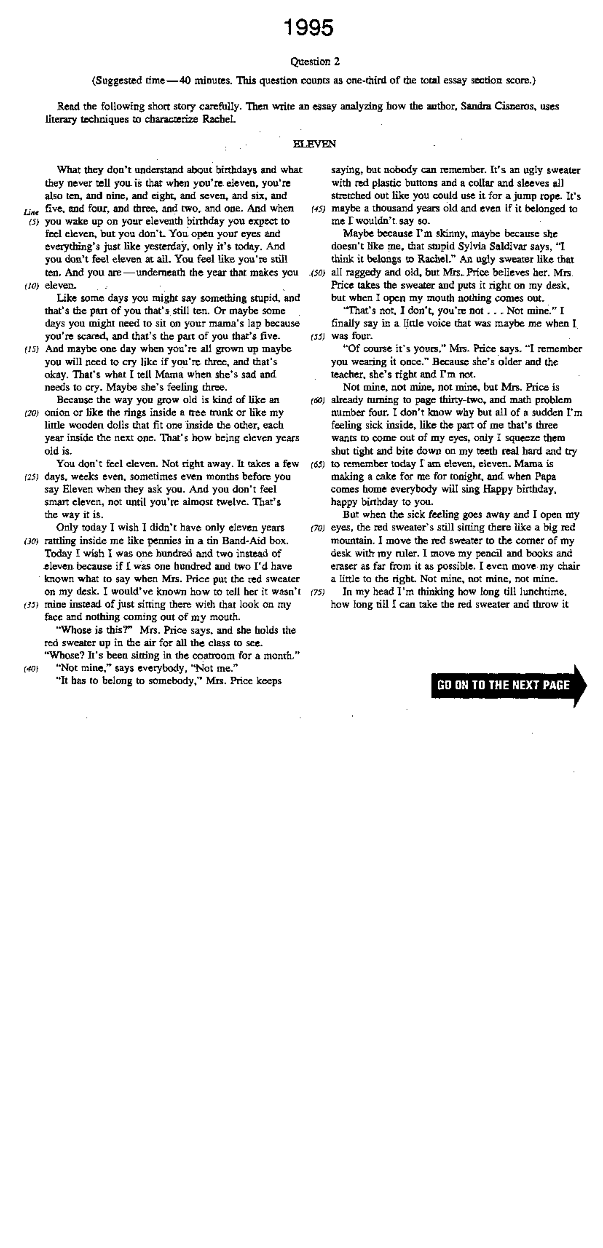 ENG 101 Essay Analysis: Literary Techniques in Cisneros' "Eleven" - Studocu