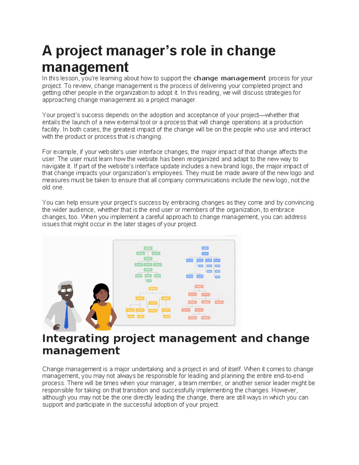 A project managers role in change management - A project manager’s role in change management In ...