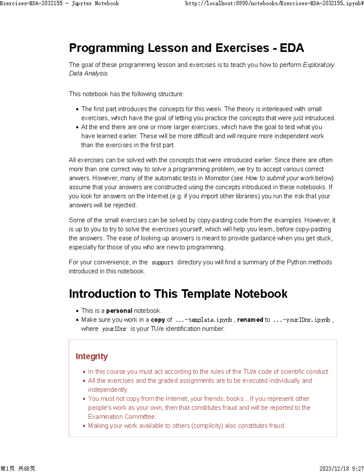 Exercises - EDA for Data Analysis (Python) - Jupyter Notebook - Studeersnel