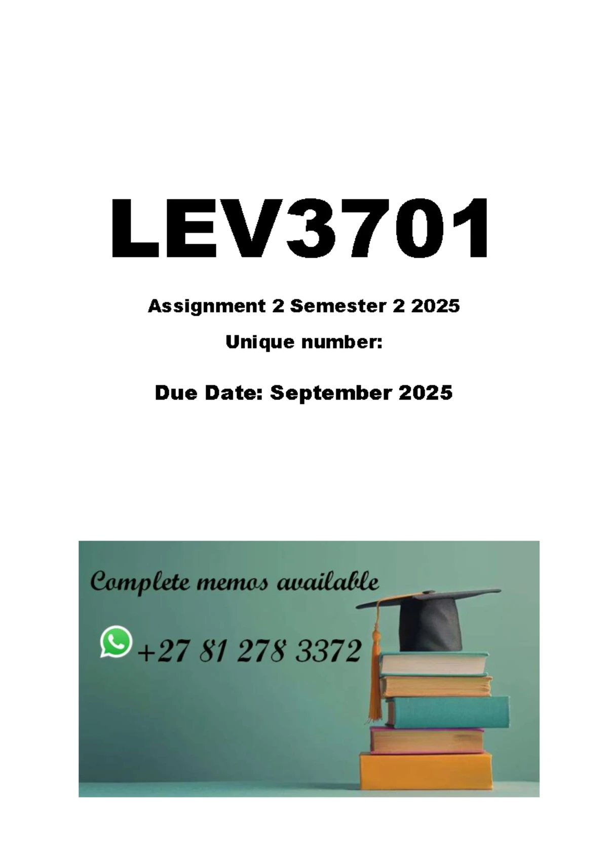 FBE2604 Assignment 2 Memo Analysis - Semester 2 2025 - Studocu