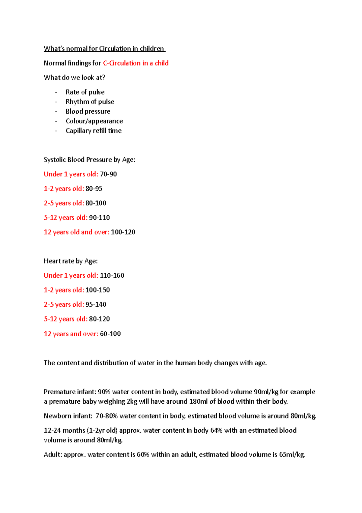 What is normal in Circulation (Children) - What’s normal for ...